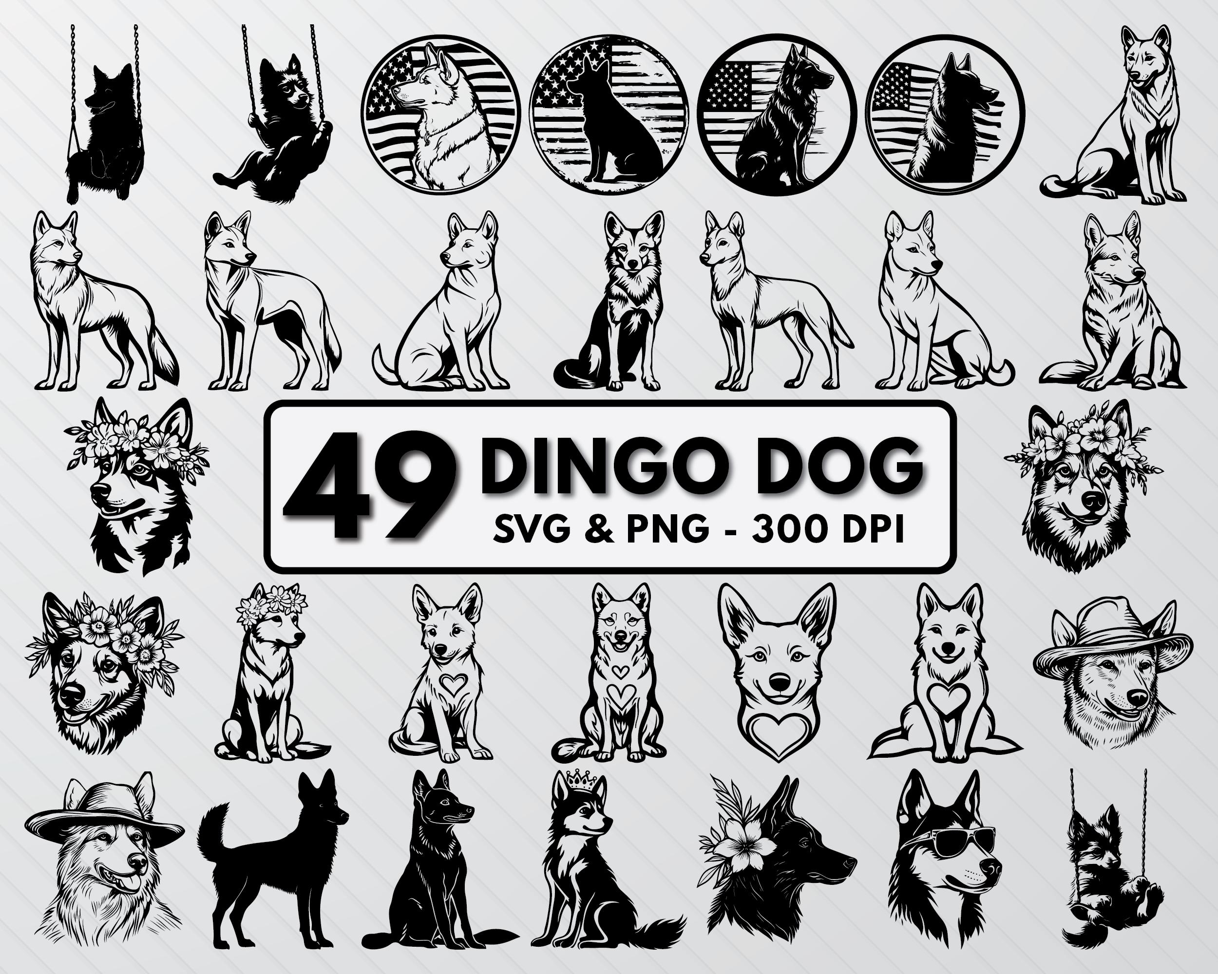 Dingo Dogs Silhouette, Dingo Dog Svg Bundle, Dog Clipart, Dingo Dog Png ...
