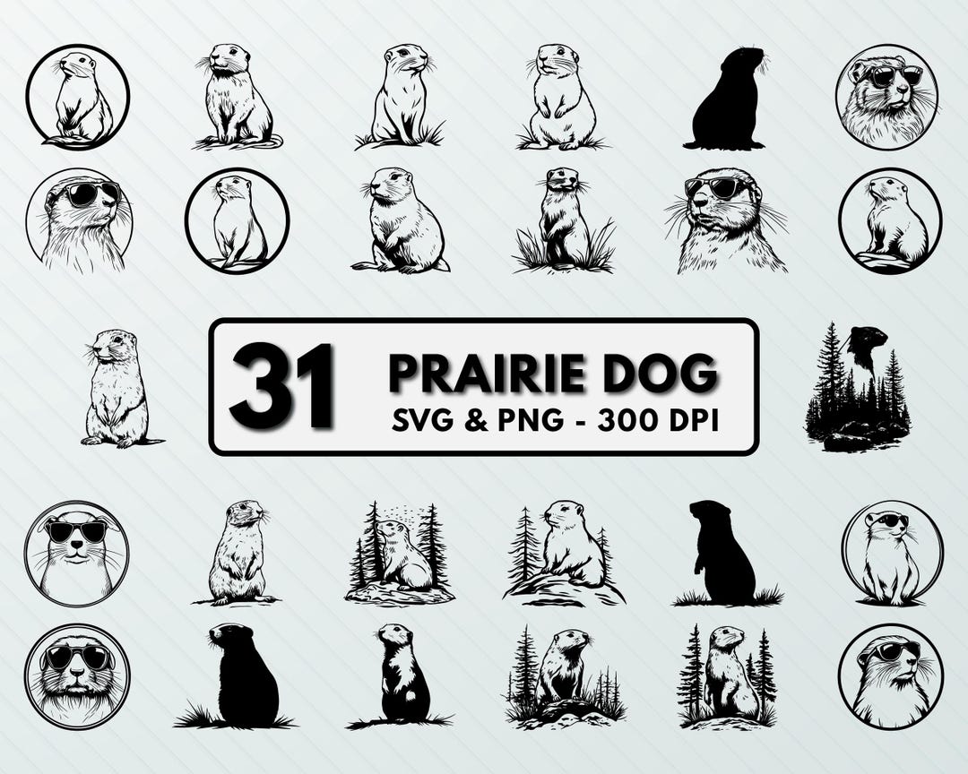 Prairie Dog SVG PNG Bundle: Clipart Silhouette Vector (digital Files ...