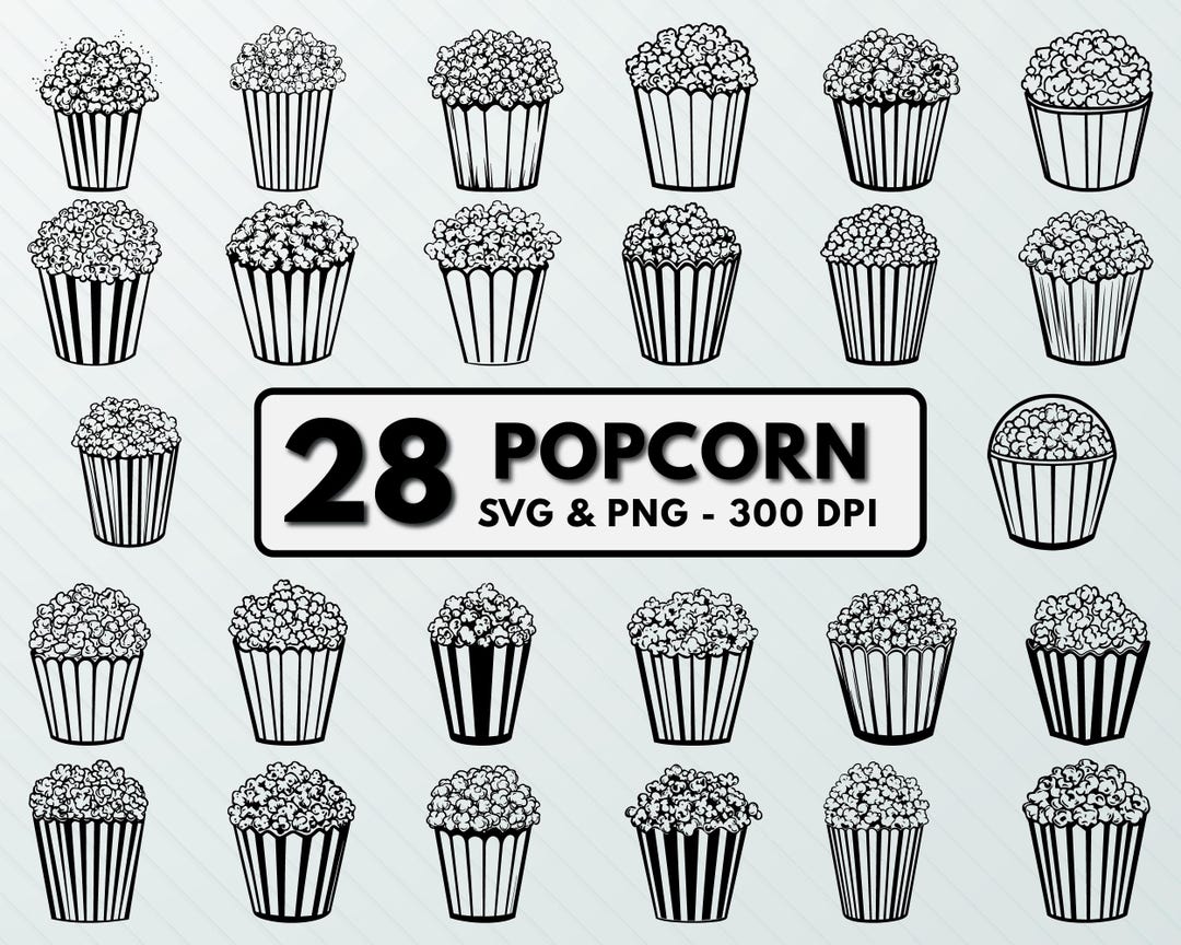 Popcorn Png, Popcorn Svg, Popcorn Cutout, Popcorn Design, Popcorn Logo ...
