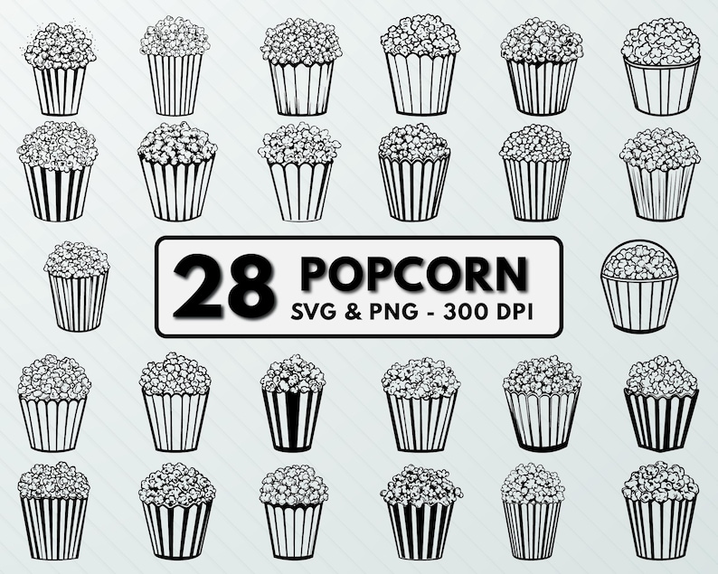 Popcorn Png, Popcorn Svg, Popcorn Cutout, Popcorn Design, Popcorn Logo ...