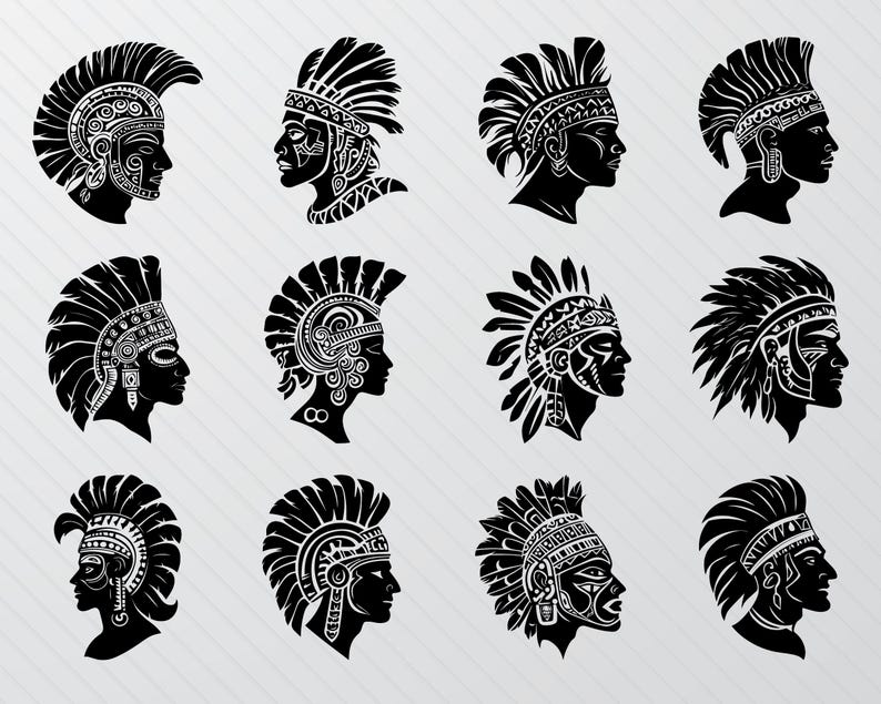 Taino Warrior Silhouette SVG Bundle: Tribal Queen Clipart (PNG, Vector ...