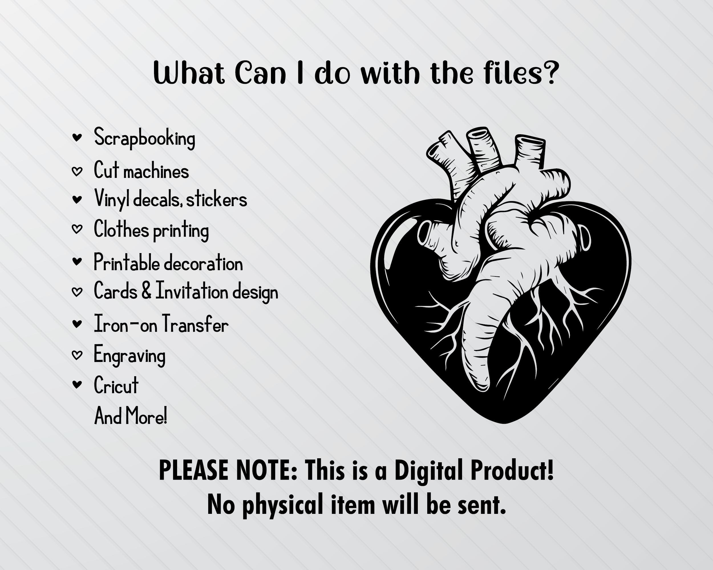 Human Heart Silhouette, Human Hearts Svg Bundle Cut File, Human Heart ...