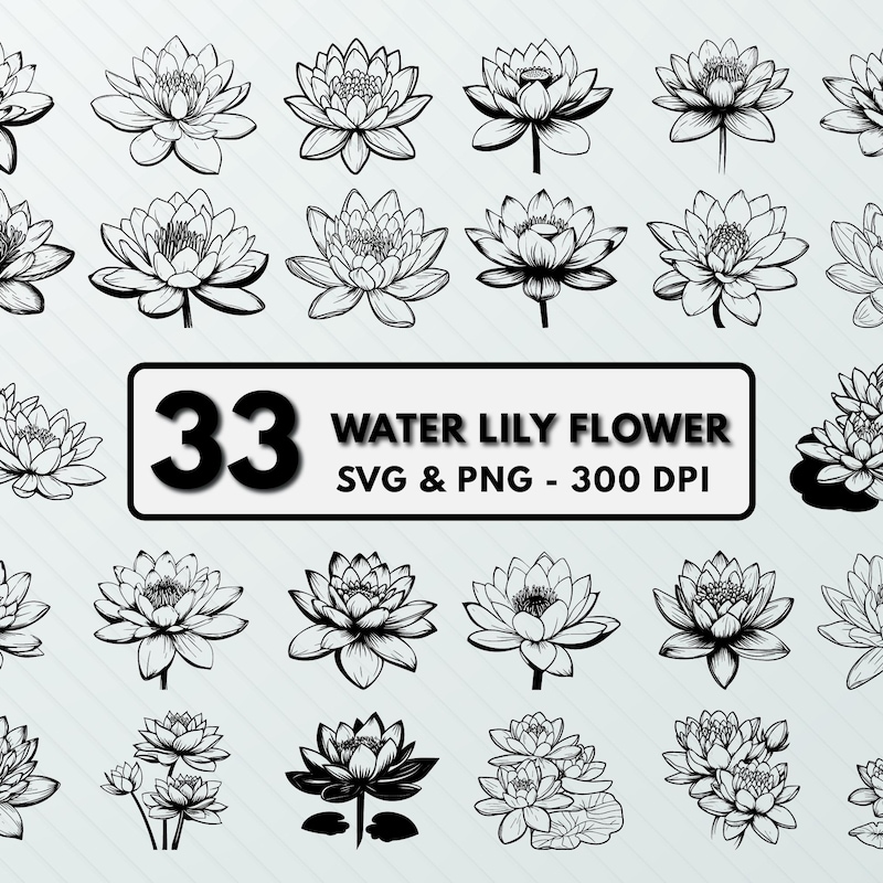 Water Lily Layered Svg - Etsy UK