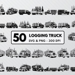 Logging Truck SVG Bundle: Trucker Vector Clipart (PNG, SVG) - Etsy