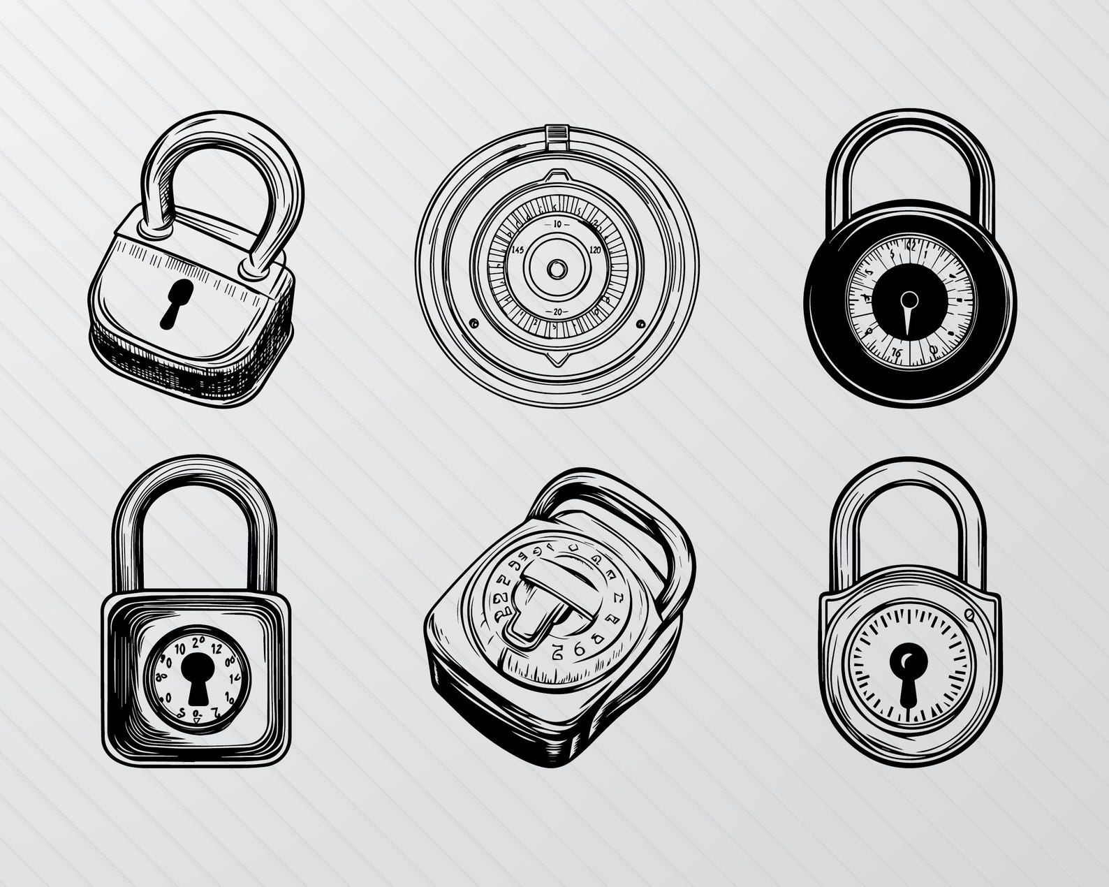 Combination Lock SVG Bundle: Clipart, Cut File, Decal (PNG) - Etsy