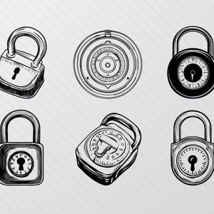 Combination Lock SVG Bundle: Clipart, Cut File, Decal (PNG) - Etsy