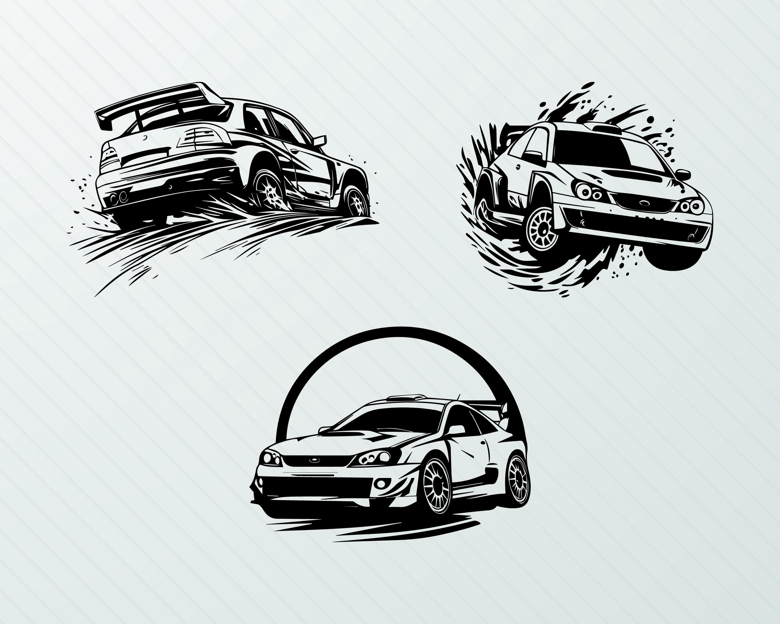 Rally Car Clipart: SVG, PNG, Decal, Vector Art (digital Download) - Etsy