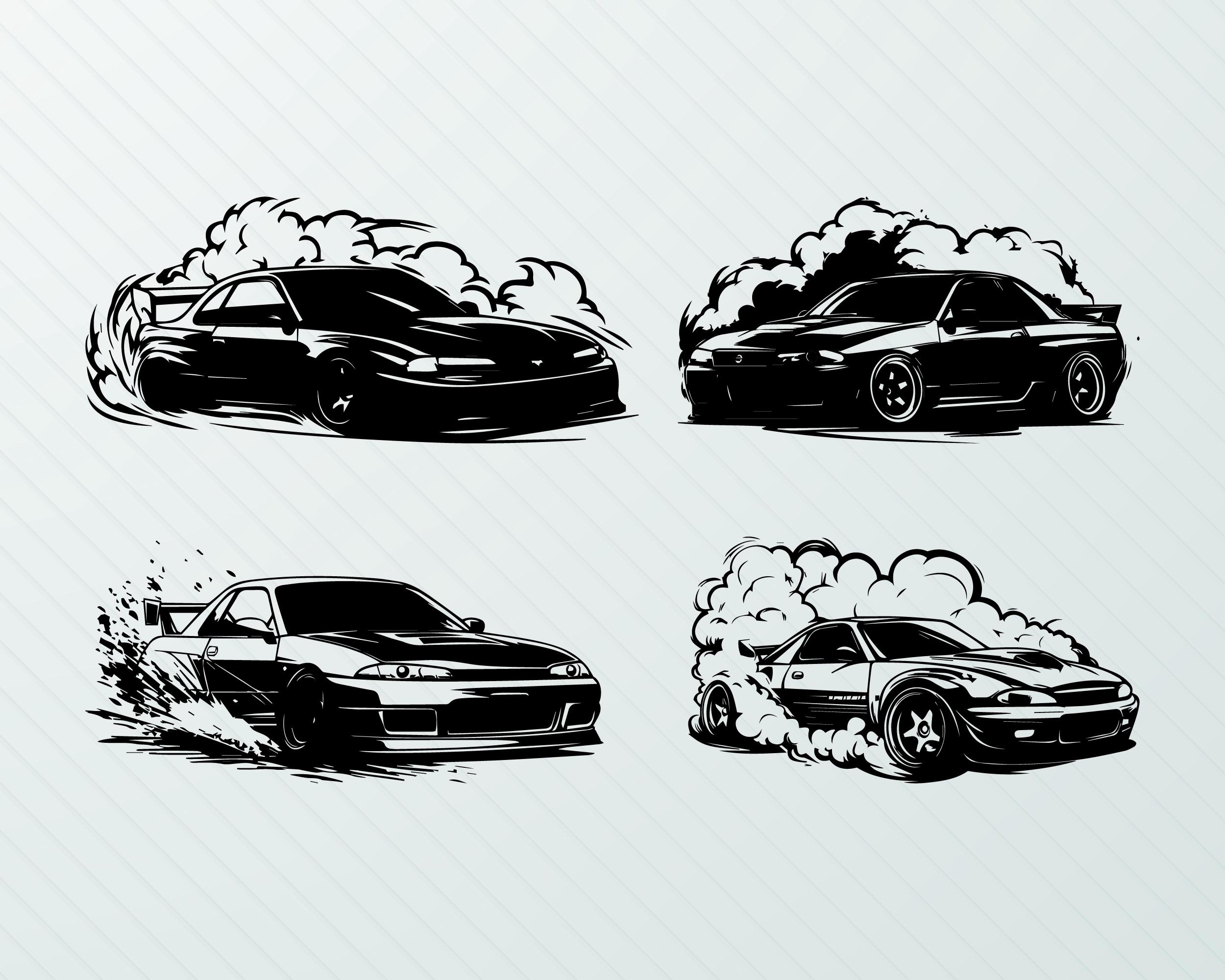 Drift Car Svg Png, Drift Car Clipart, Drift Car Silhouette, Drift Car ...