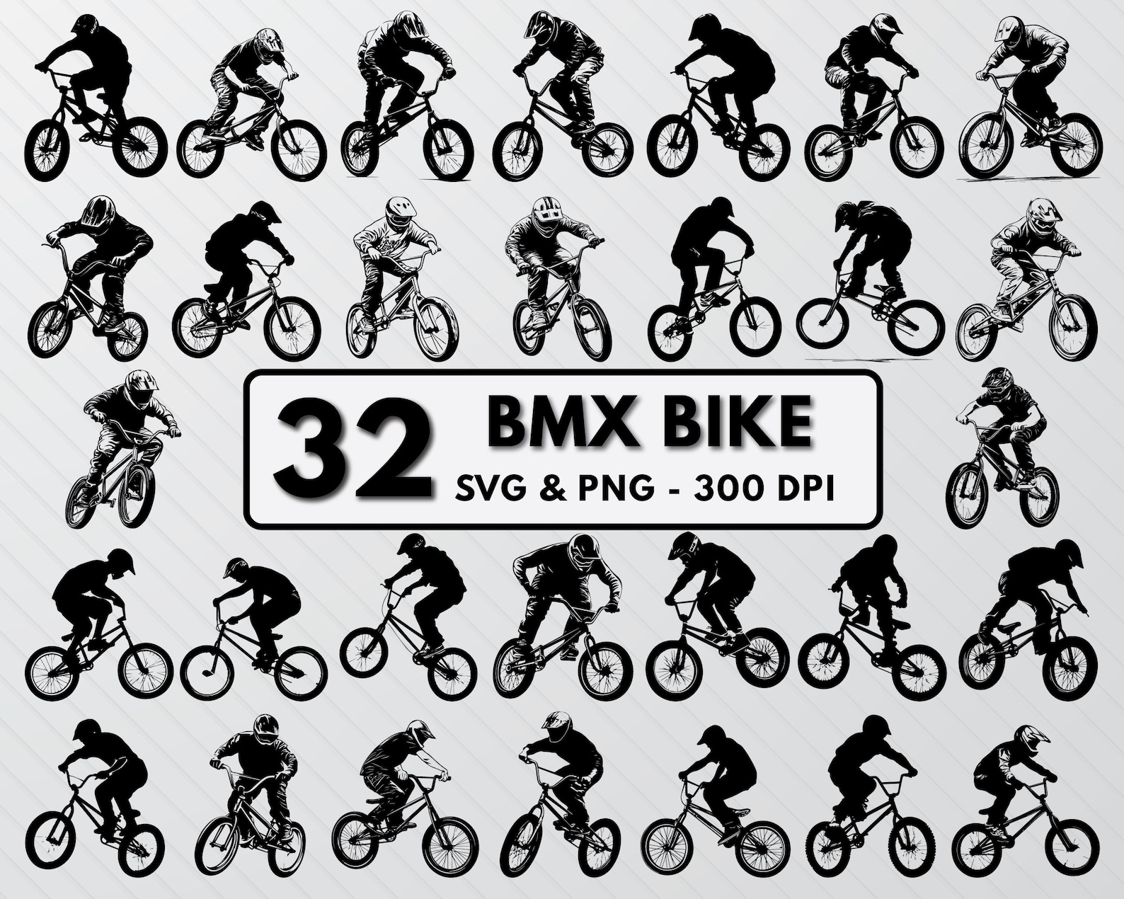 Bmx Bike Silhouette, BMX Bike Svg Bundle Set, BMX Clipart Png, BMX ...