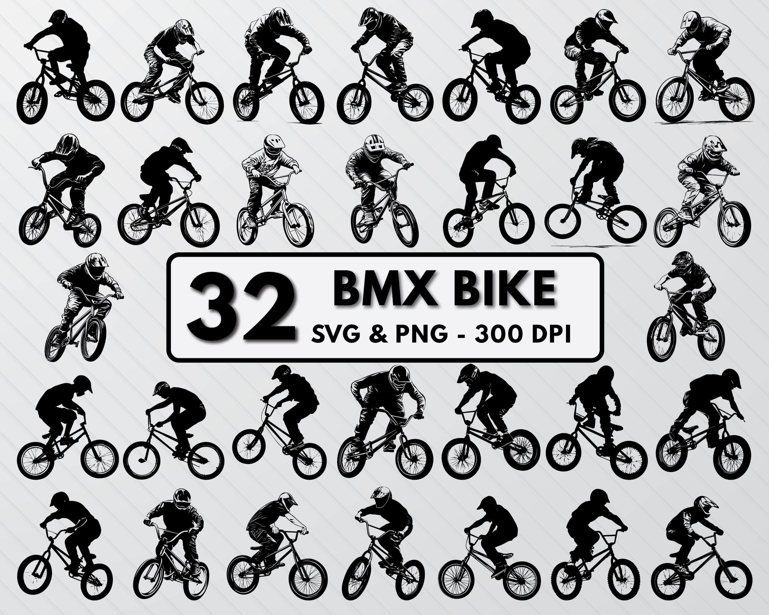 Bmx Bike Silhouette, BMX Bike Svg Bundle Set, BMX Clipart Png, BMX ...