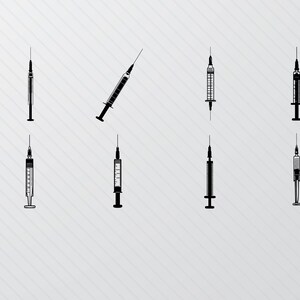 Syringe Silhouette, Syringe Svg Bundle Cut File, Syringe Clipart ...