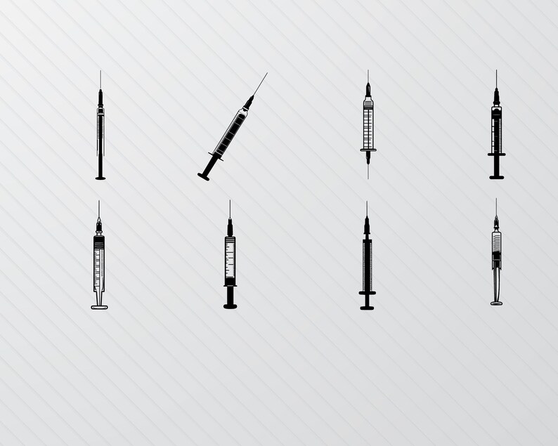 Syringe Silhouette, Syringe Svg Bundle Cut File, Syringe Clipart ...