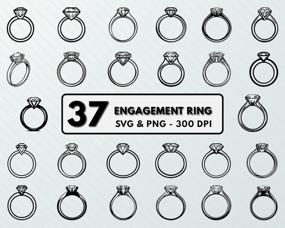 Engagement Ring Clipart: SVG, PNG, Vector Cut Files - Etsy