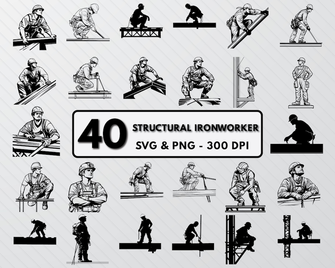 Ironworker Silhouette: Labor Cut Files for Cricut (SVG, PNG) - Etsy