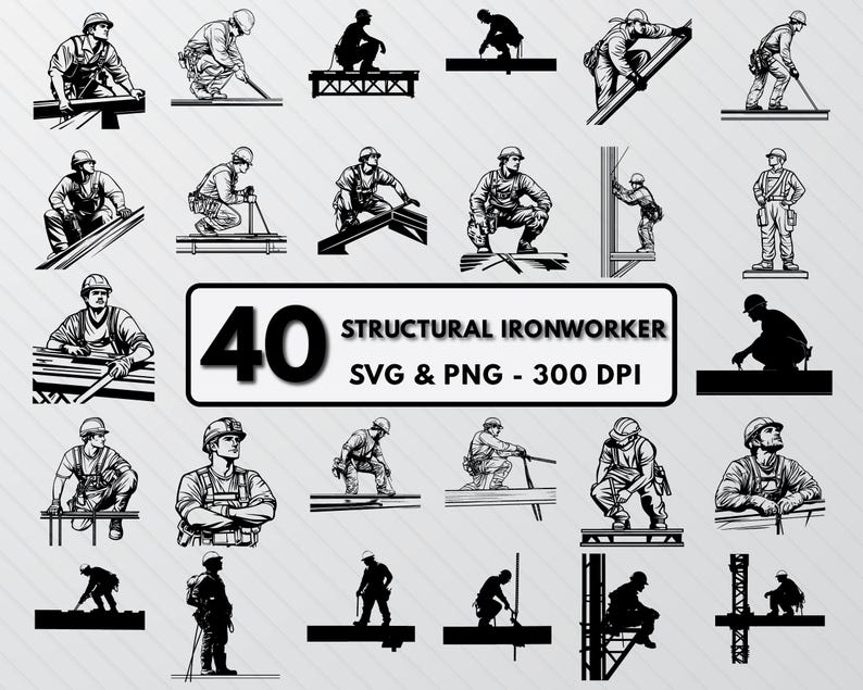 Ironworker Silhouette: Labor Cut Files for Cricut (SVG, PNG) - Etsy