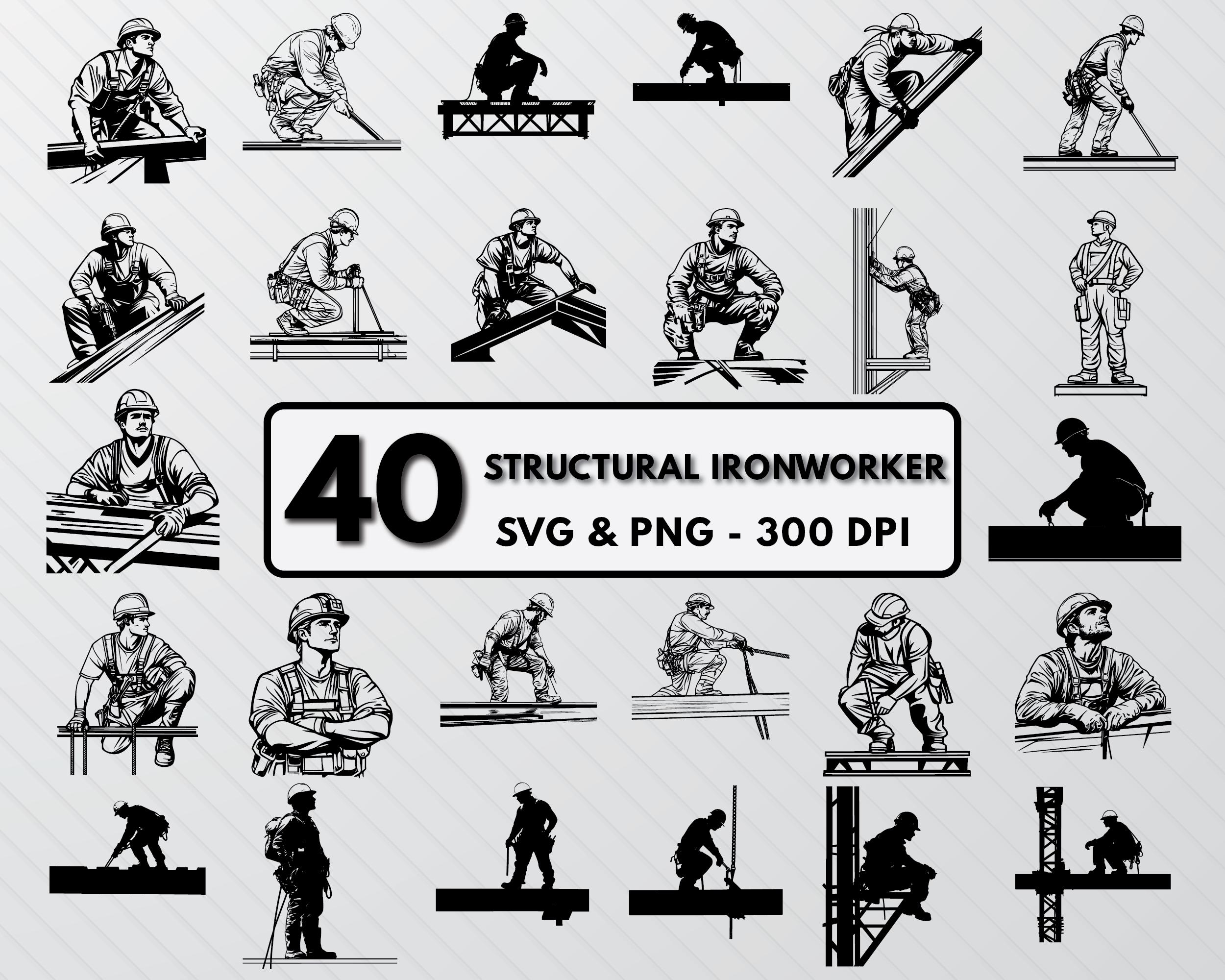 Ironworker Silhouette: Labor Cut Files for Cricut (SVG, PNG) - Etsy