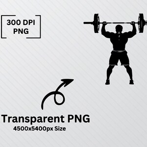 Weight Lifting Silhouette, Weight Lifting Svg Bundle, Gym Clipart, Fitness Png Outlines, Gym ...