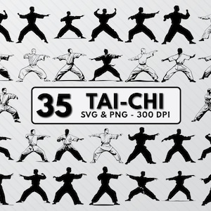 Tai Chi Silhouette Svg, Tai Chi Svg Cut File, Tai Chi Girl Boy Clipart ...