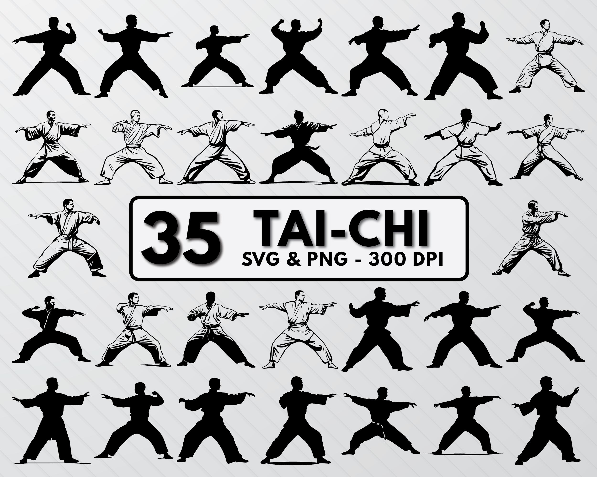 Tai Chi Silhouette Svg, Tai Chi Svg Cut File, Tai Chi Girl Boy Clipart ...