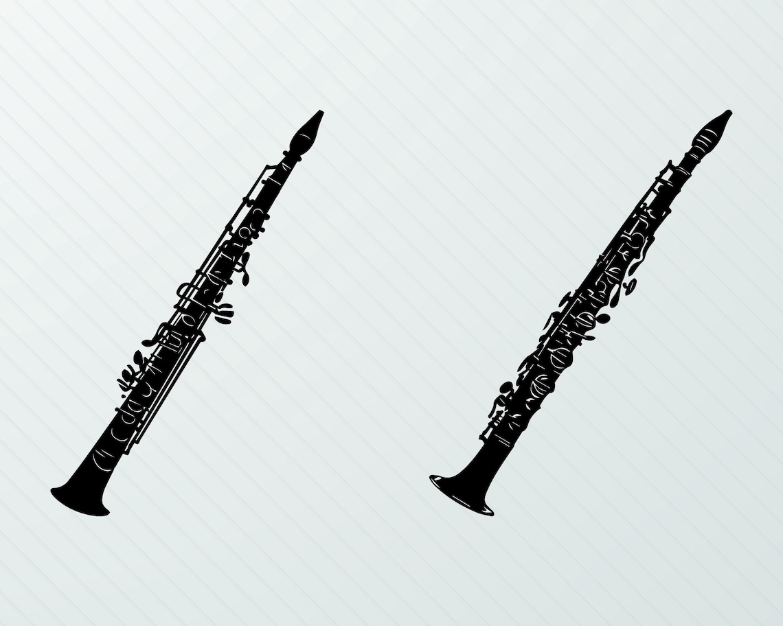 Clarinet Clipart: Silhouette Vector Art, Music Instrument (SVG, PNG) - Etsy