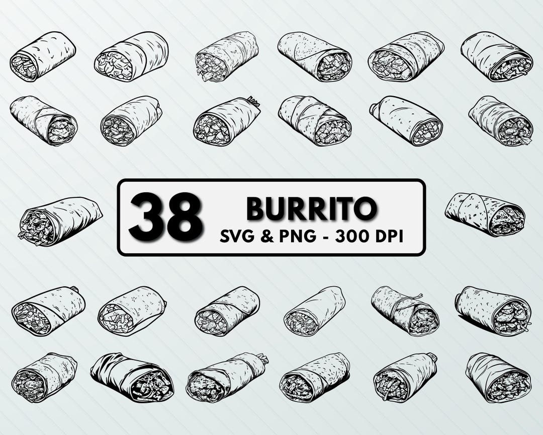 Burrito Svg Png Bundle, Burrito Clipart, Burrito Silhouette, Burrito ...