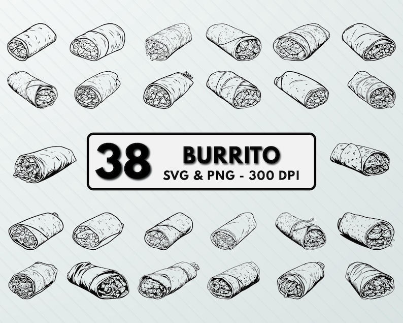 Burrito Svg Png Bundle, Burrito Clipart, Burrito Silhouette, Burrito ...