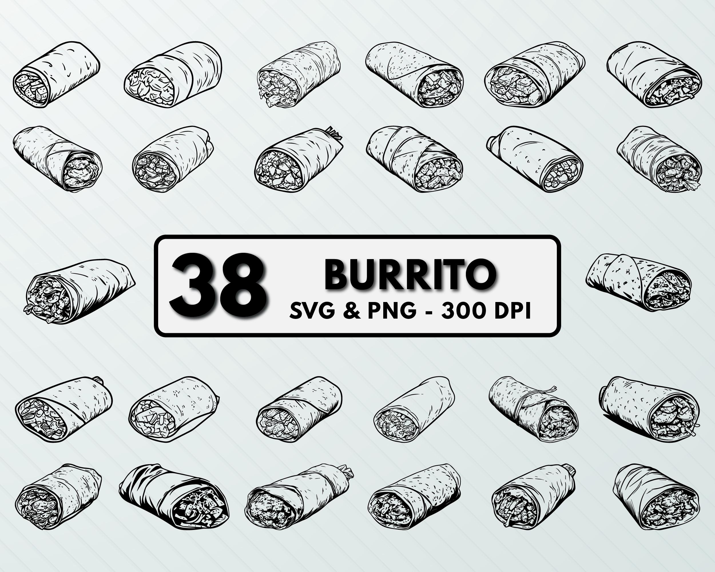 Burrito Svg Png Bundle, Burrito Clipart, Burrito Silhouette, Burrito ...