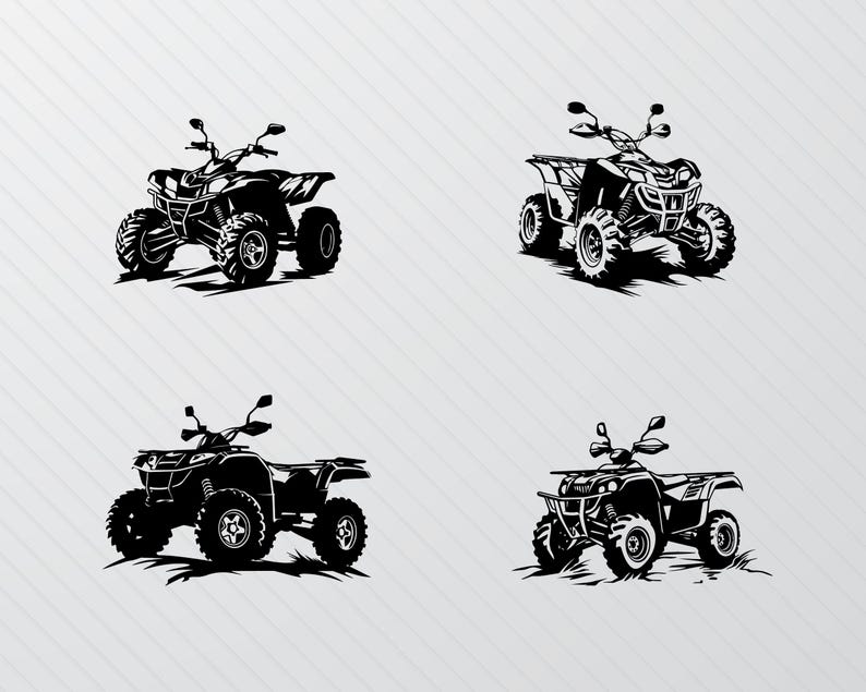 ATV Bike Silhouette: Squad Clipart, Decal Vector (SVG, PNG) - Etsy
