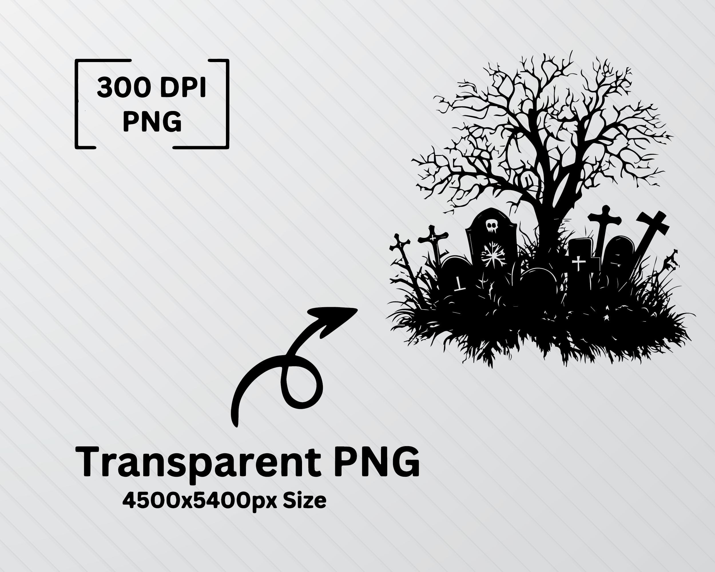 Halloween Cemetery Svg Decal Bundle, Halloween Cemetery Silhouette Cut ...