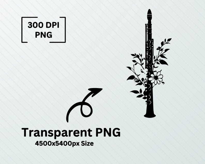 Clarinet Svg Png, Clarinet Clipart, Clarinet Silhouette, Clarinet Decal ...