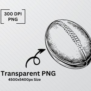 Rugby Ball SVG Bundle: Clipart, Decal, Vector Art (PNG) - Etsy