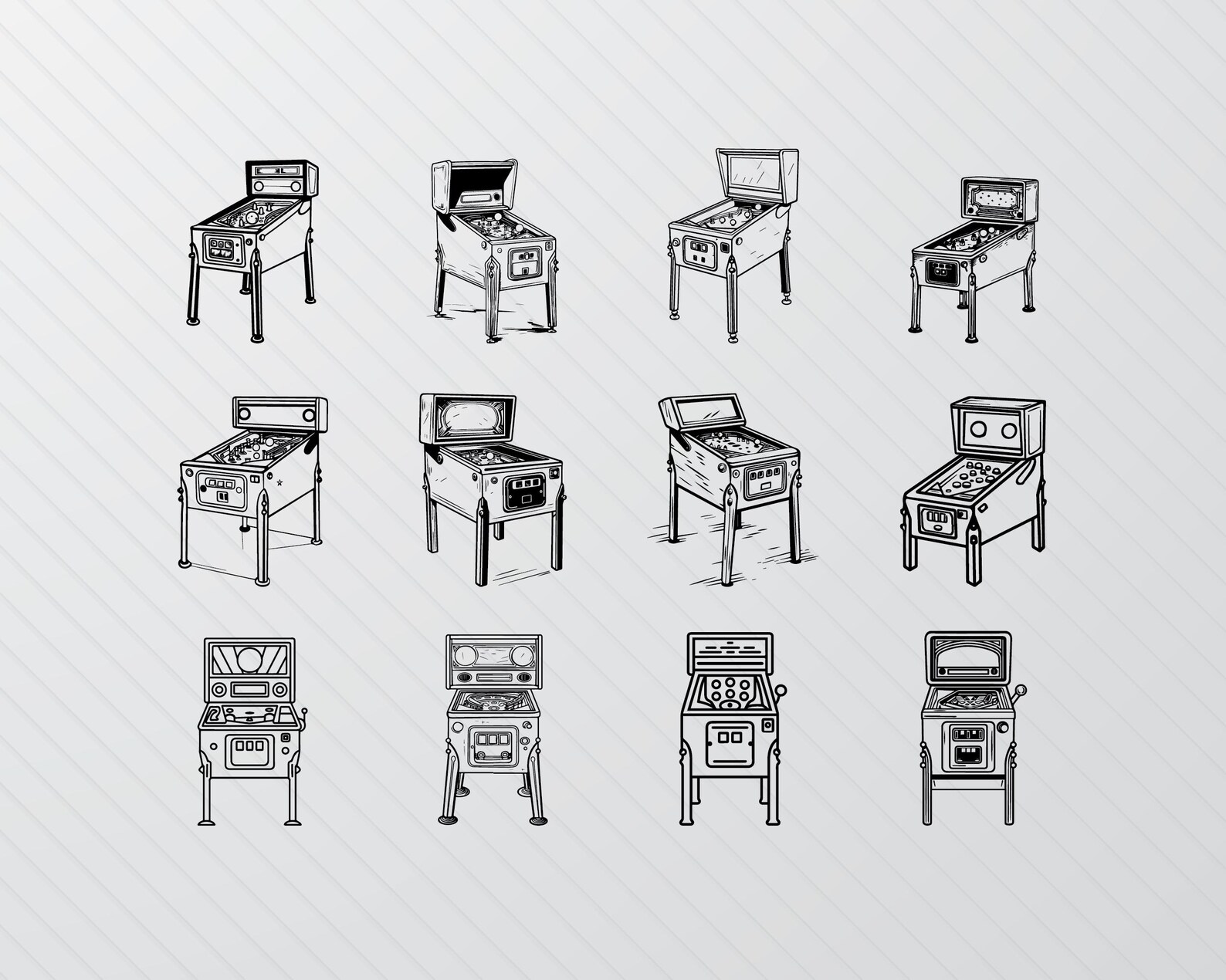 Pinball Machine Svg Bundle, Pinball Machine Silhouette, Pinball Machine ...