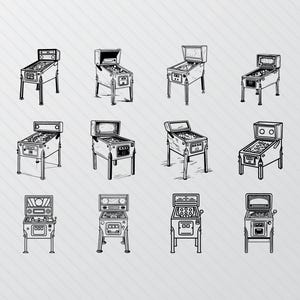Pinball Machine Svg Bundle, Pinball Machine Silhouette, Pinball Machine ...