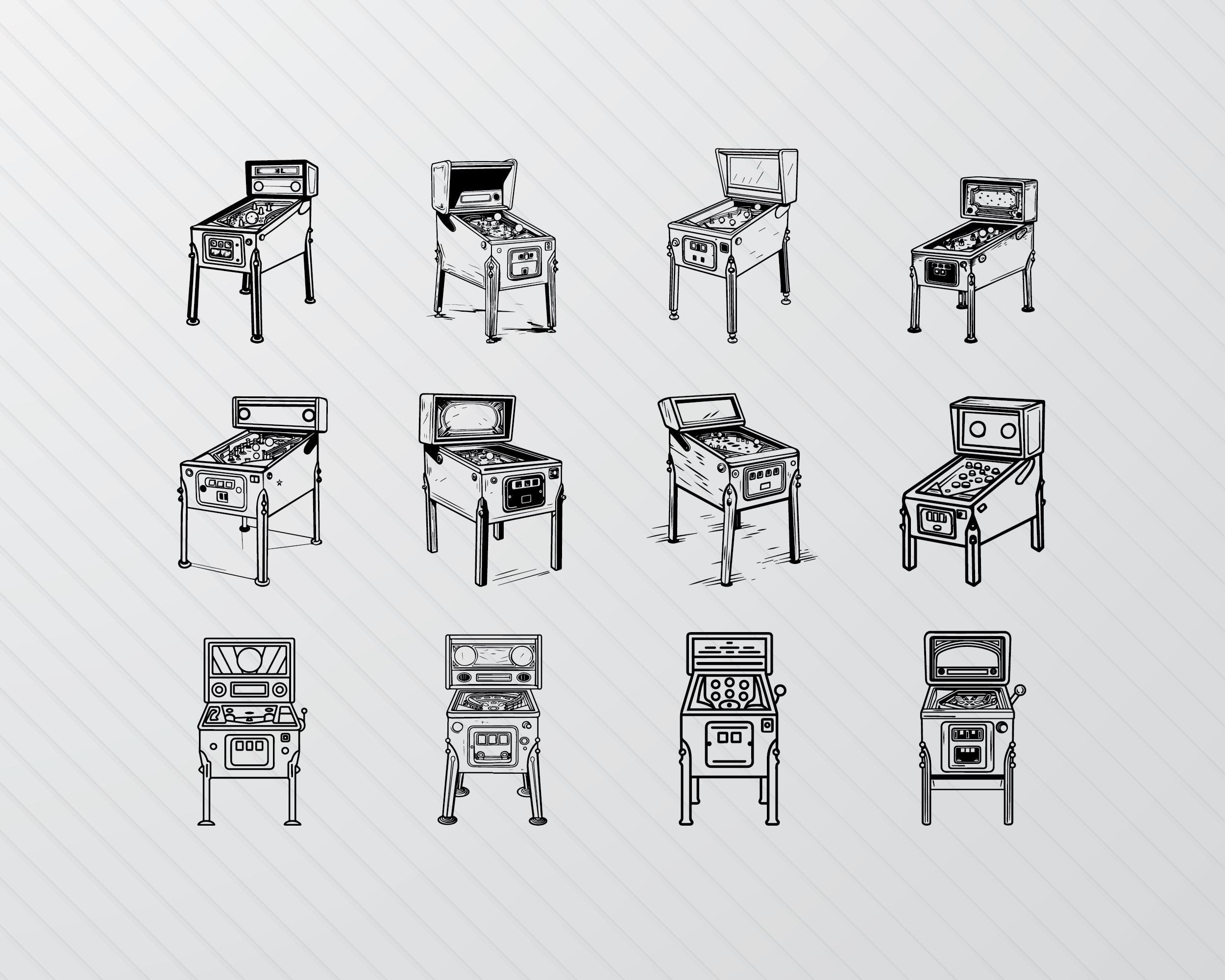 Pinball Machine Svg Bundle, Pinball Machine Silhouette, Pinball Machine ...