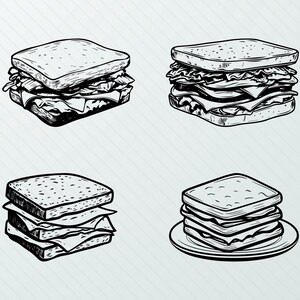 Sandwich Clipart: 38 SVG, PNG Vector Cut Files - Etsy