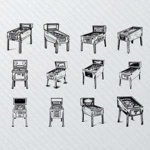 Pinball Machine Svg Bundle, Pinball Machine Silhouette, Pinball Machine ...
