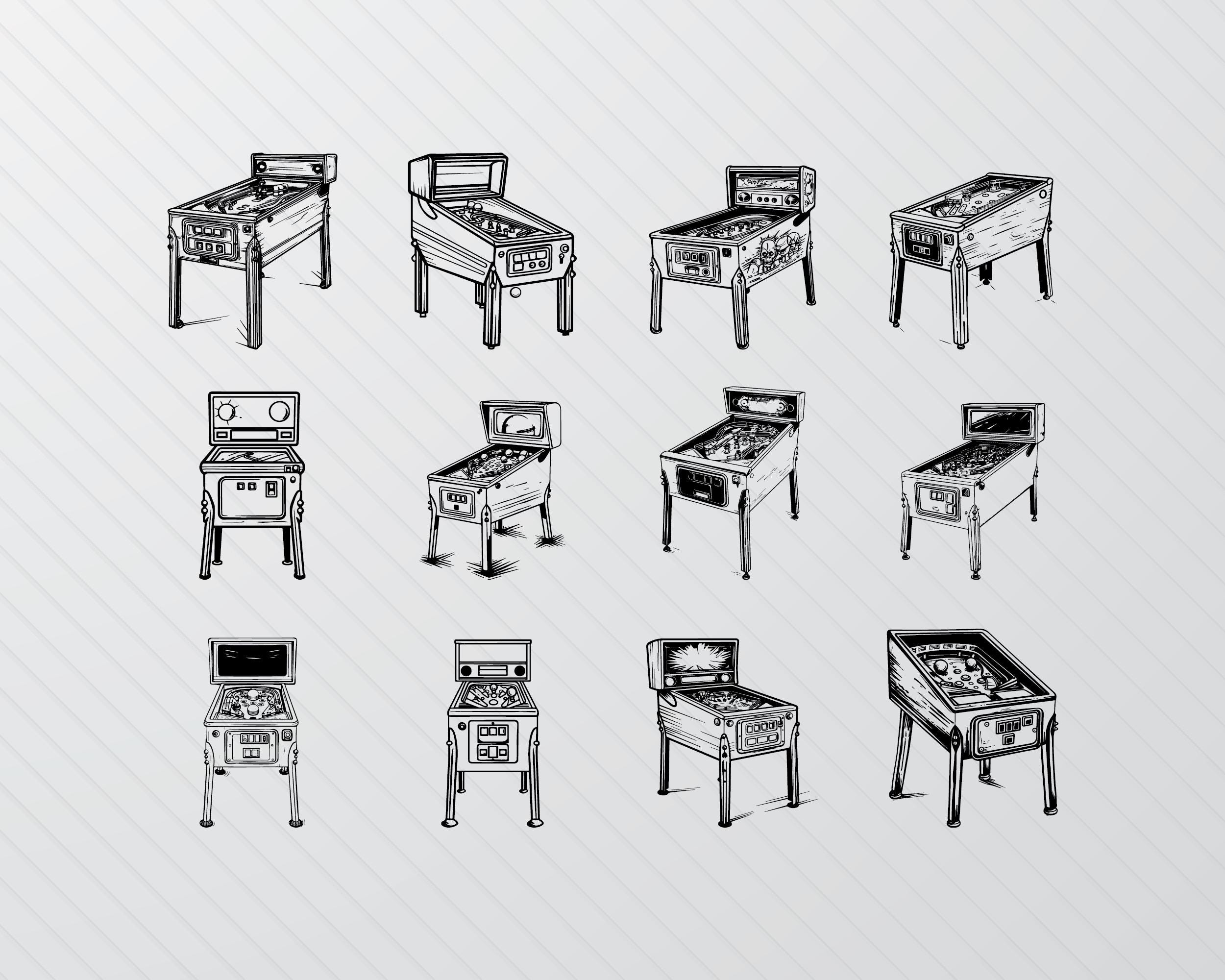 Pinball Machine Svg Bundle, Pinball Machine Silhouette, Pinball Machine ...