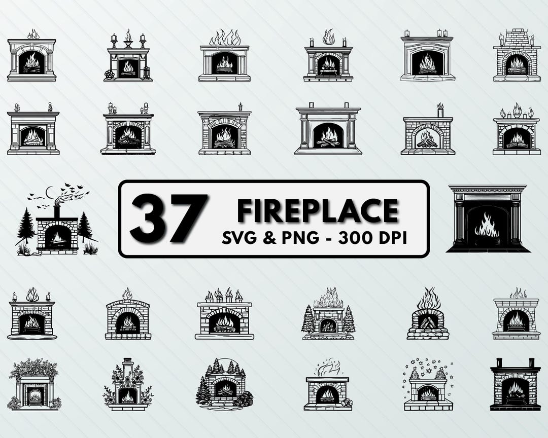 Fireplace Svg Png, Fireplace Clipart, Fireplace Vector, Fireplace ...