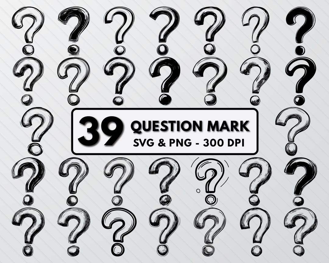 Question Mark SVG Bundle: Clipart, Outline, Decal (digital Files) - Etsy