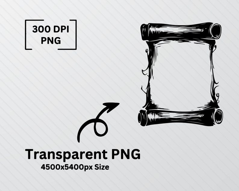 Parchment Svg Bundle Graphic, Parchment Silhouette Art Png, Papyrus Svg ...