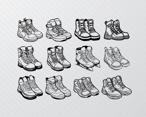Hardloopschoenen Clipart Zwart Wit