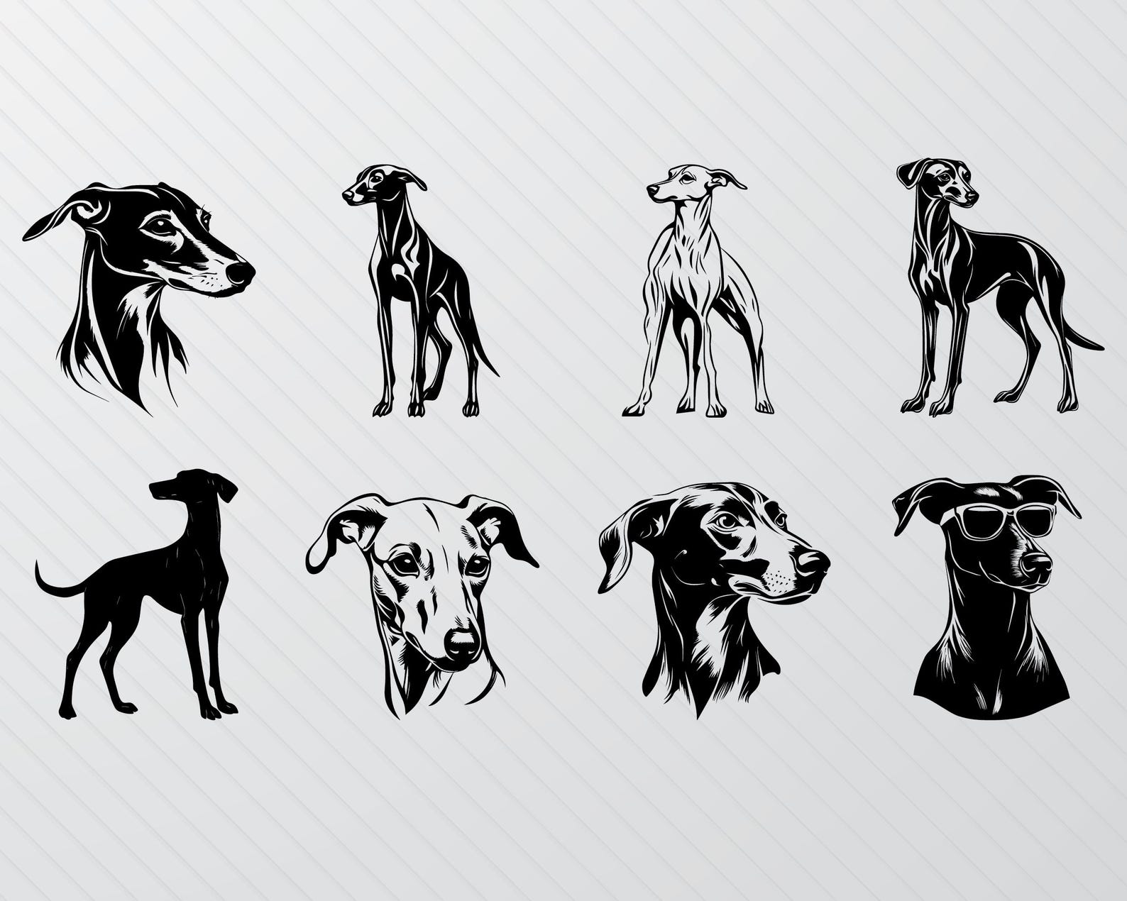 Greyhound Silhouette Svg, Greyhound Dog Svg Bundle, Dogs Clipart ...