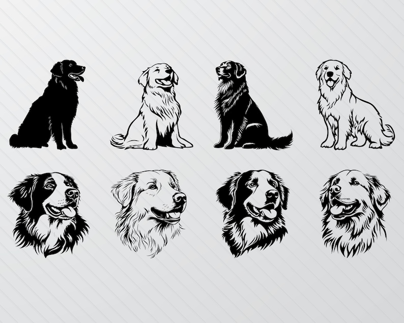 Great Pyrenees Dog Silhouette, Great Pyrenees Dogs Svg Cricut, Dogs ...