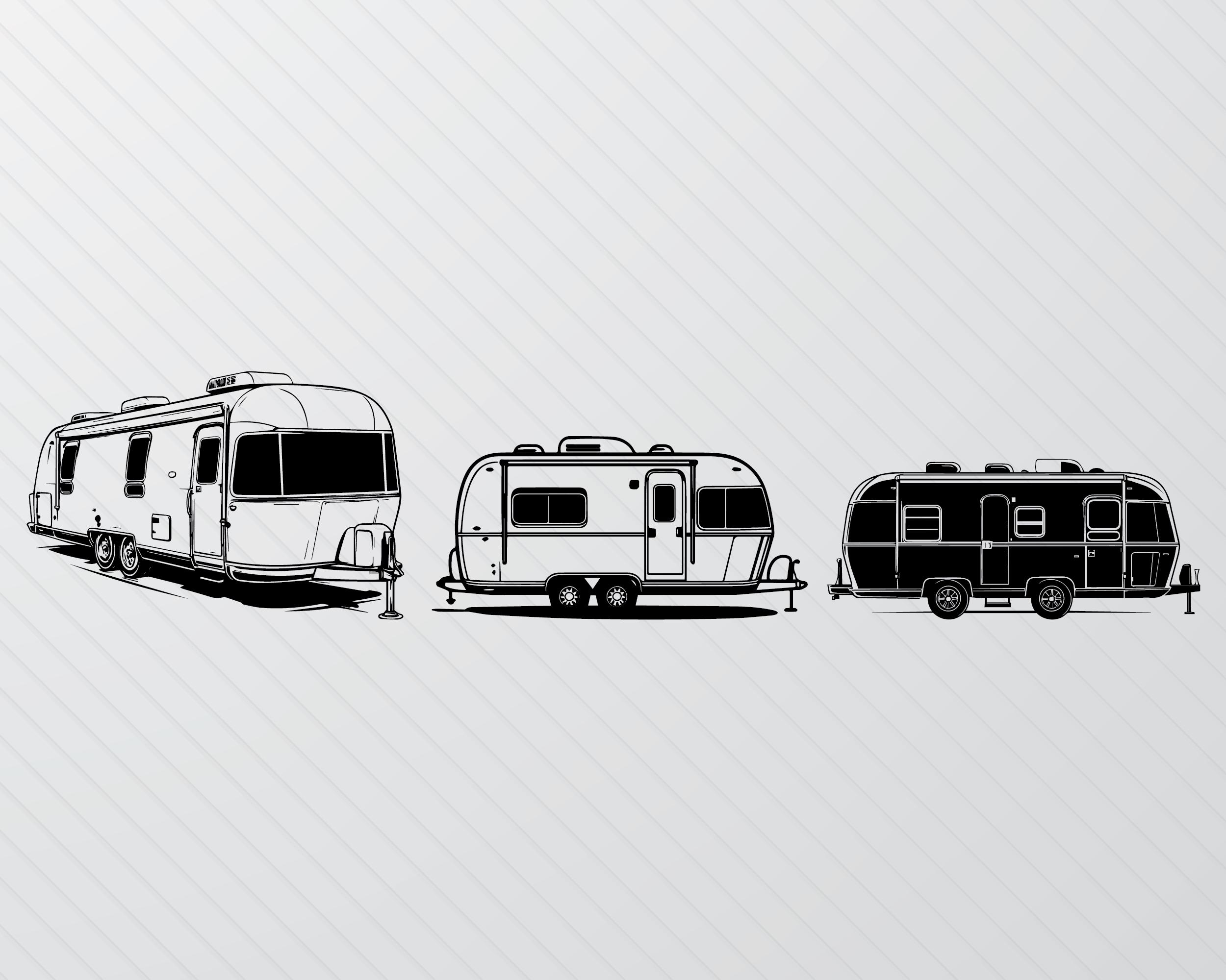 Airstream Svg Bundle, Airstream Silhouette Png, Airstream Clipart ...