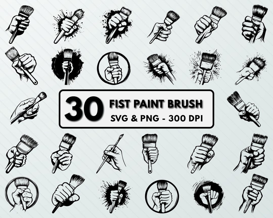 Brush Svg File, Paint Brush Png, Paint Brush Clipart, Silhouette ...