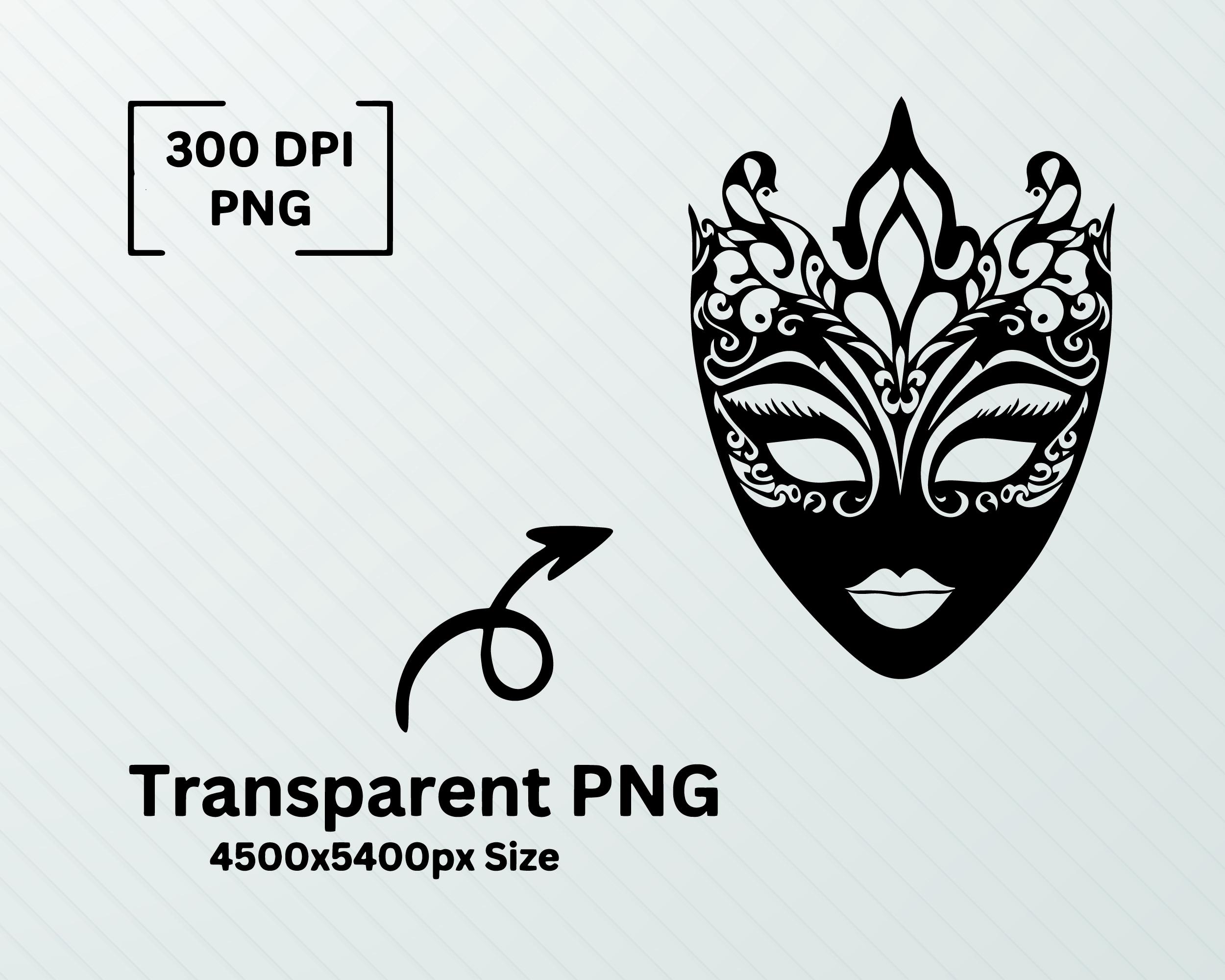 Masquerade Mask SVG PNG: Clipart Silhouette, Cricut Cut File - Etsy