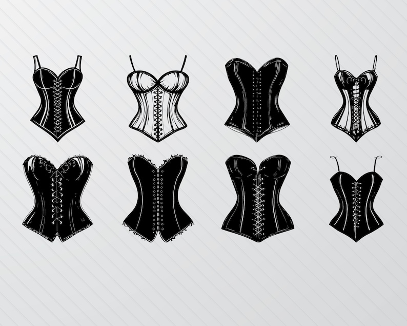 Women Corset Silhouette Svg, Corset Svg Bundle Set, Women Fashion ...