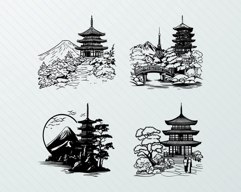 Japan Scene Svg Png Bundle, Japan Scene Silhouette, Japan Scene Clipart ...