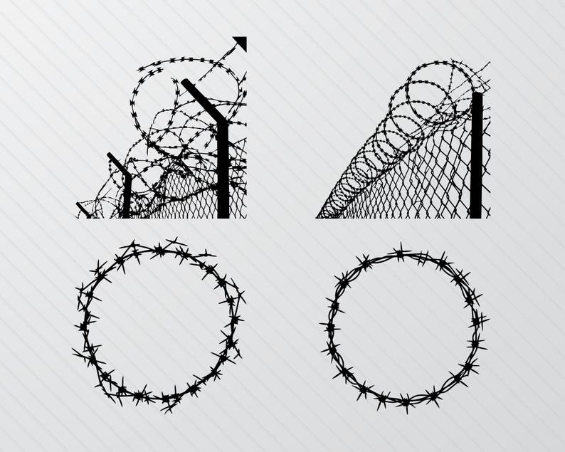 Barbed Wire Svg Bundle, Barbed Wire Silhouette Png, Heart Barbed Wire ...