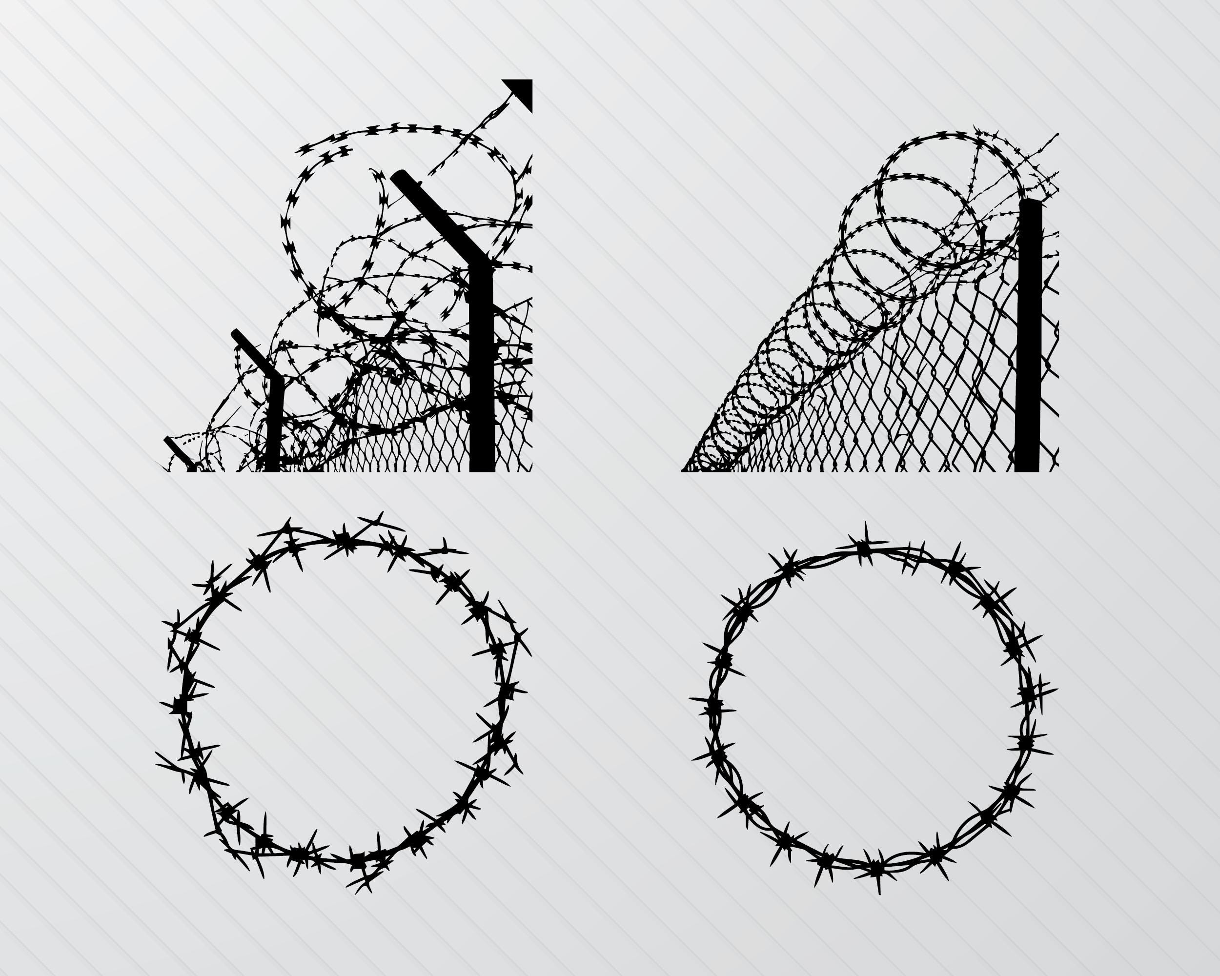 Barbed Wire Svg Bundle, Barbed Wire Silhouette Png, Heart Barbed Wire ...